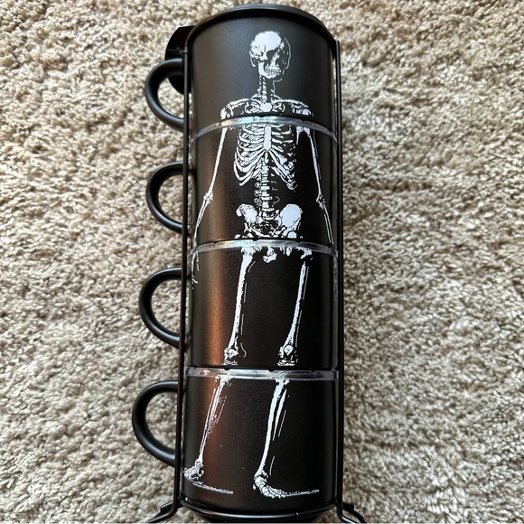 Dining | Nwt Stackable Skeleton Mugs Set Of 4 Perfect For Halloween ...